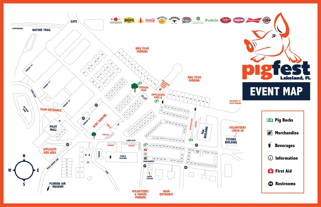 Pigfest Map 2023 - Lakeland Pigfest